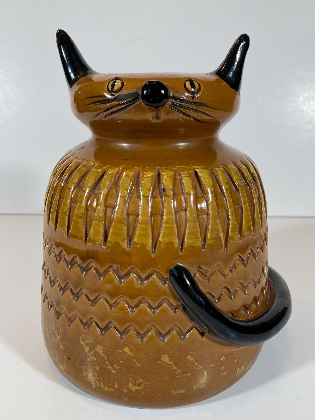 1950s Bitossi Cat Bank Money Box — Vintage Italian Ceramic Pottery ...
