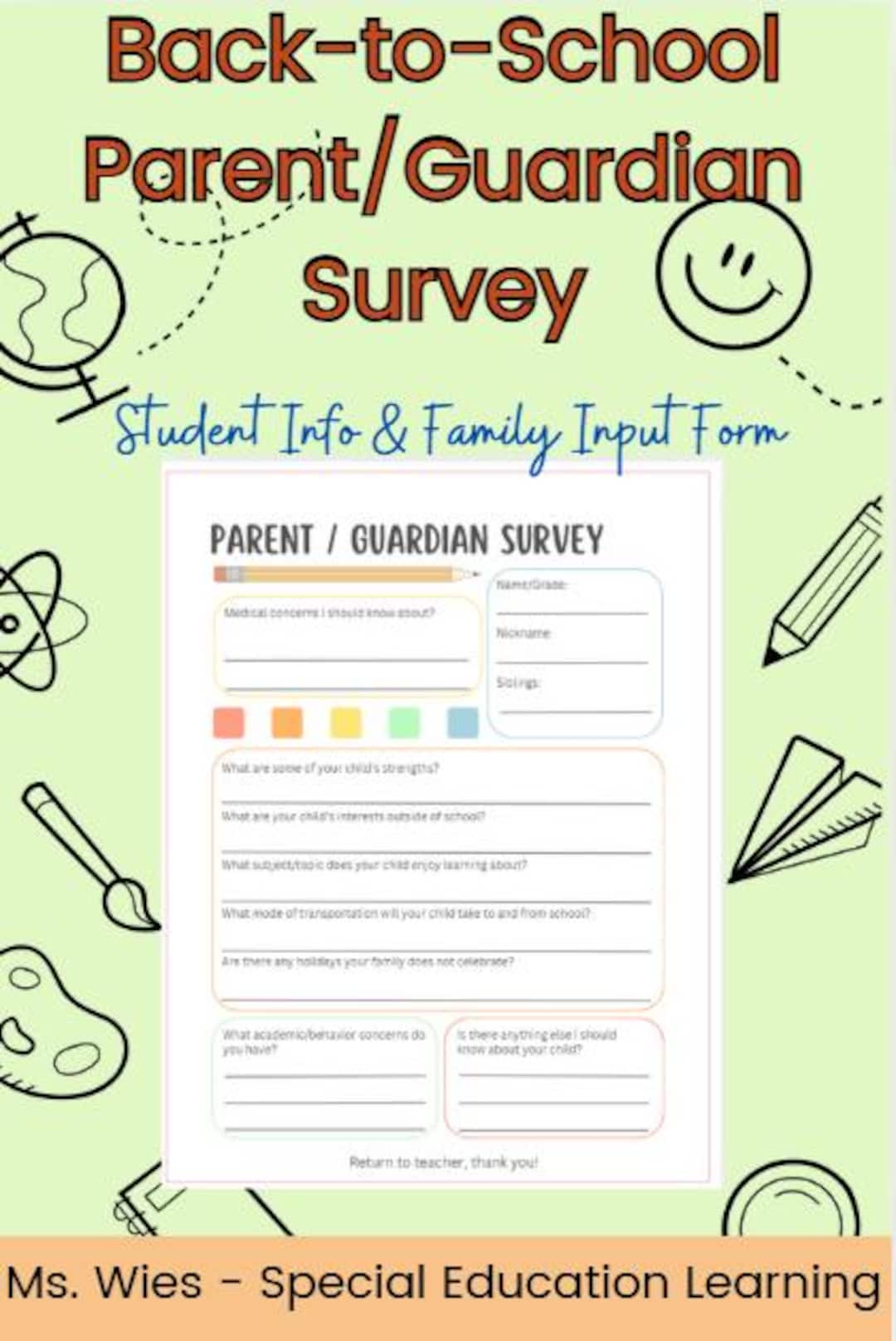 Back-to-school Parent/guardian Survey | Student Info & Family Input ...
