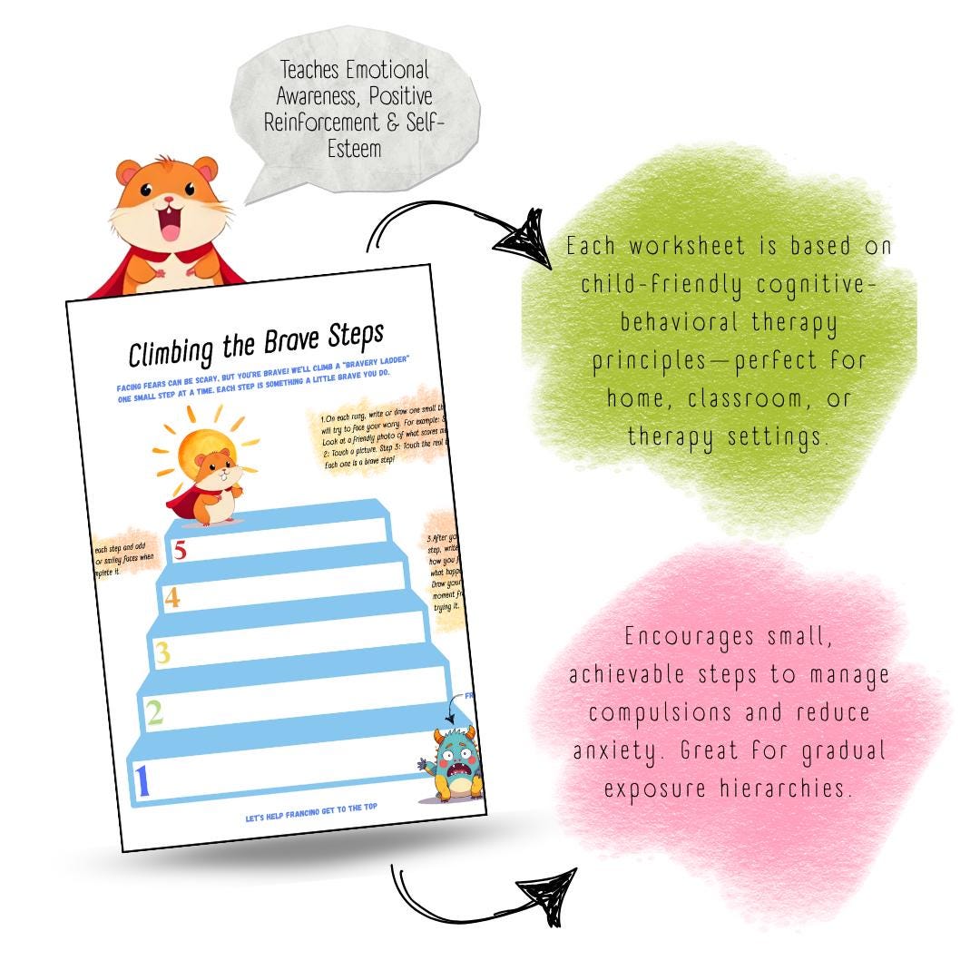 Ocd Worksheets for Kids, Ocd for Kids Therapy, Ocd Workbook, Empathy ...