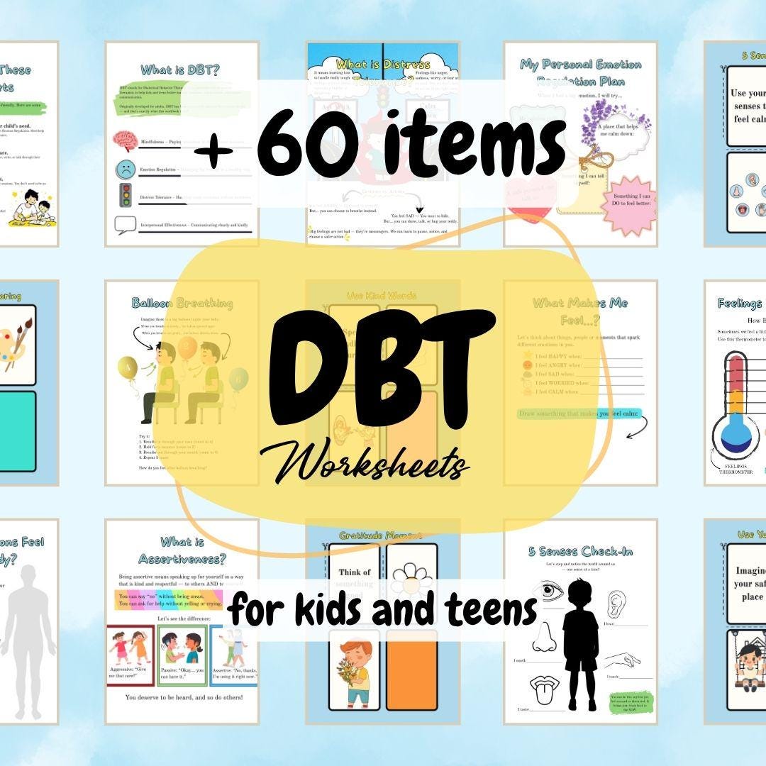 DBT Skills Worksheets for Kids & Teens, Dbt Skills Training Manual ...
