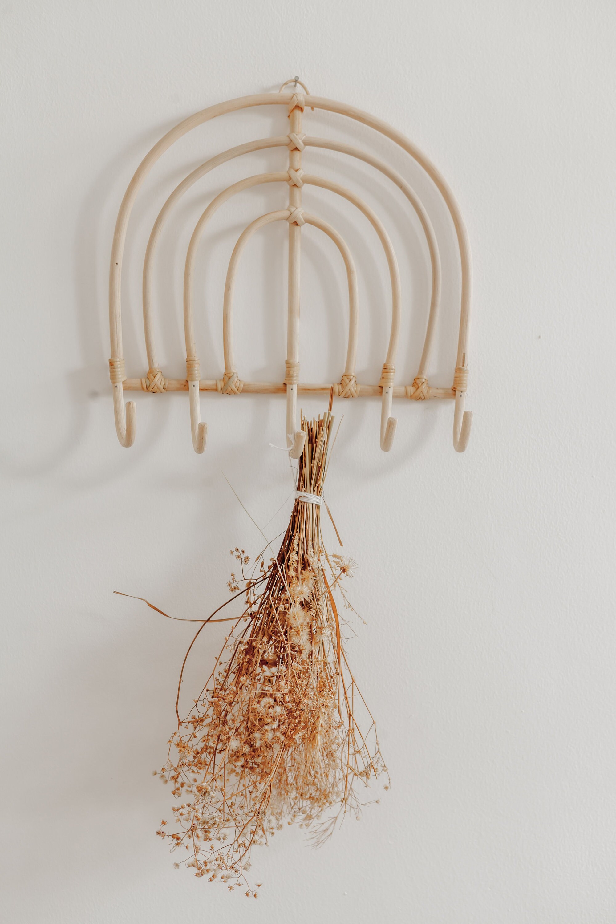 Rainbow Rattan Wall Hook | Etsy