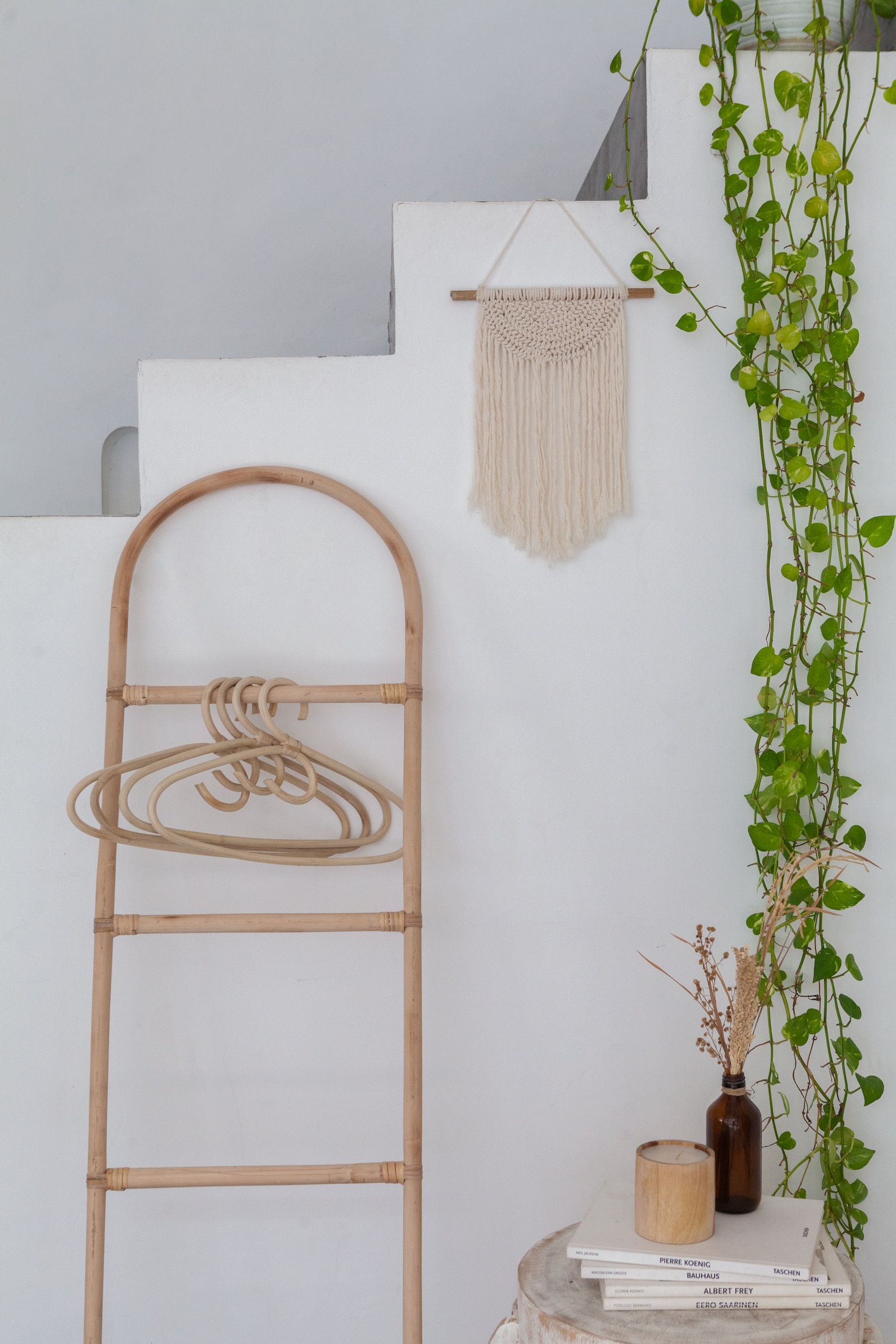 Arch Rattan Blanket Ladder 4 Rails Leaning Ladder for Home - Etsy