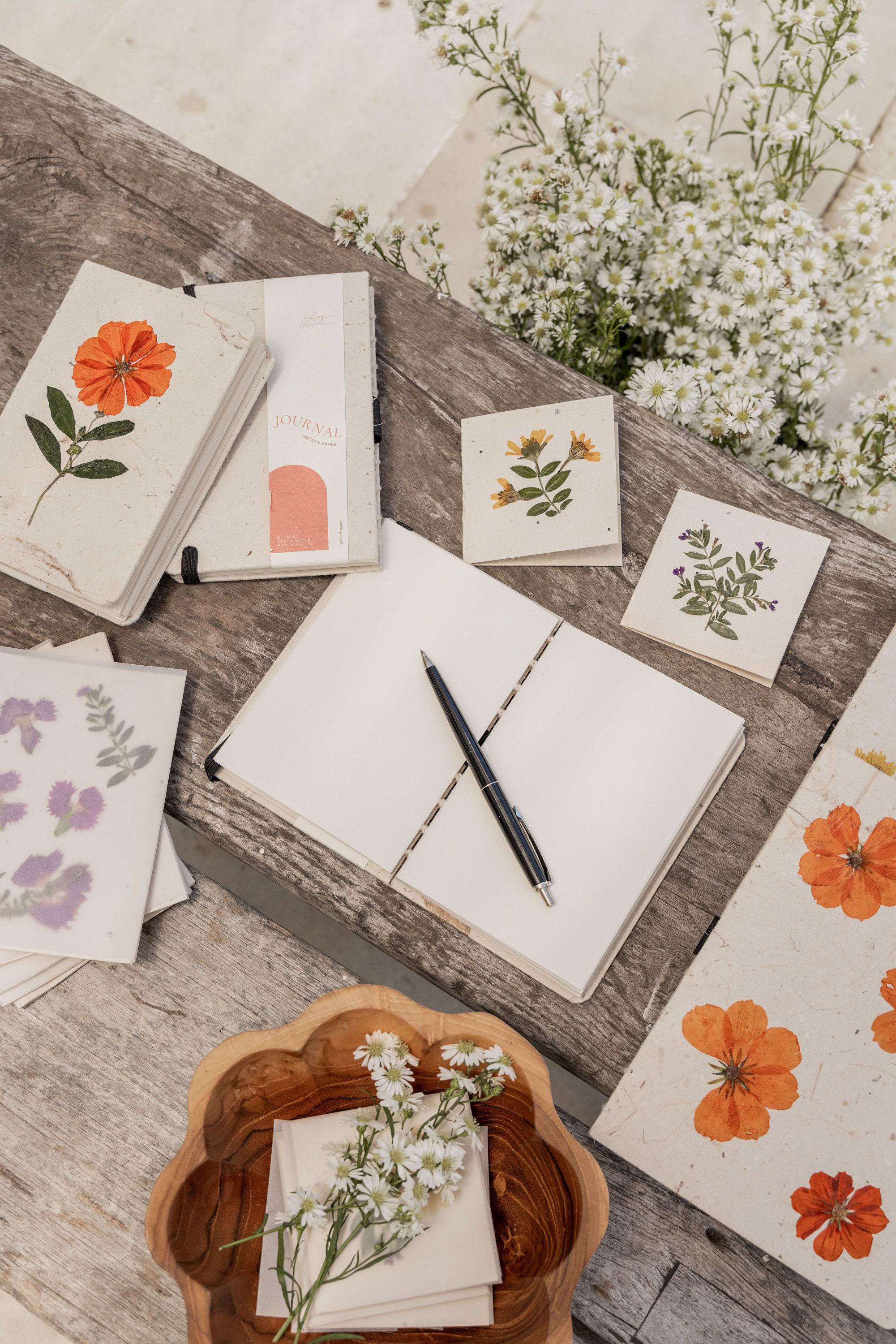 Handcrafted Journal With Pressed Flowers 4x6 - Etsy