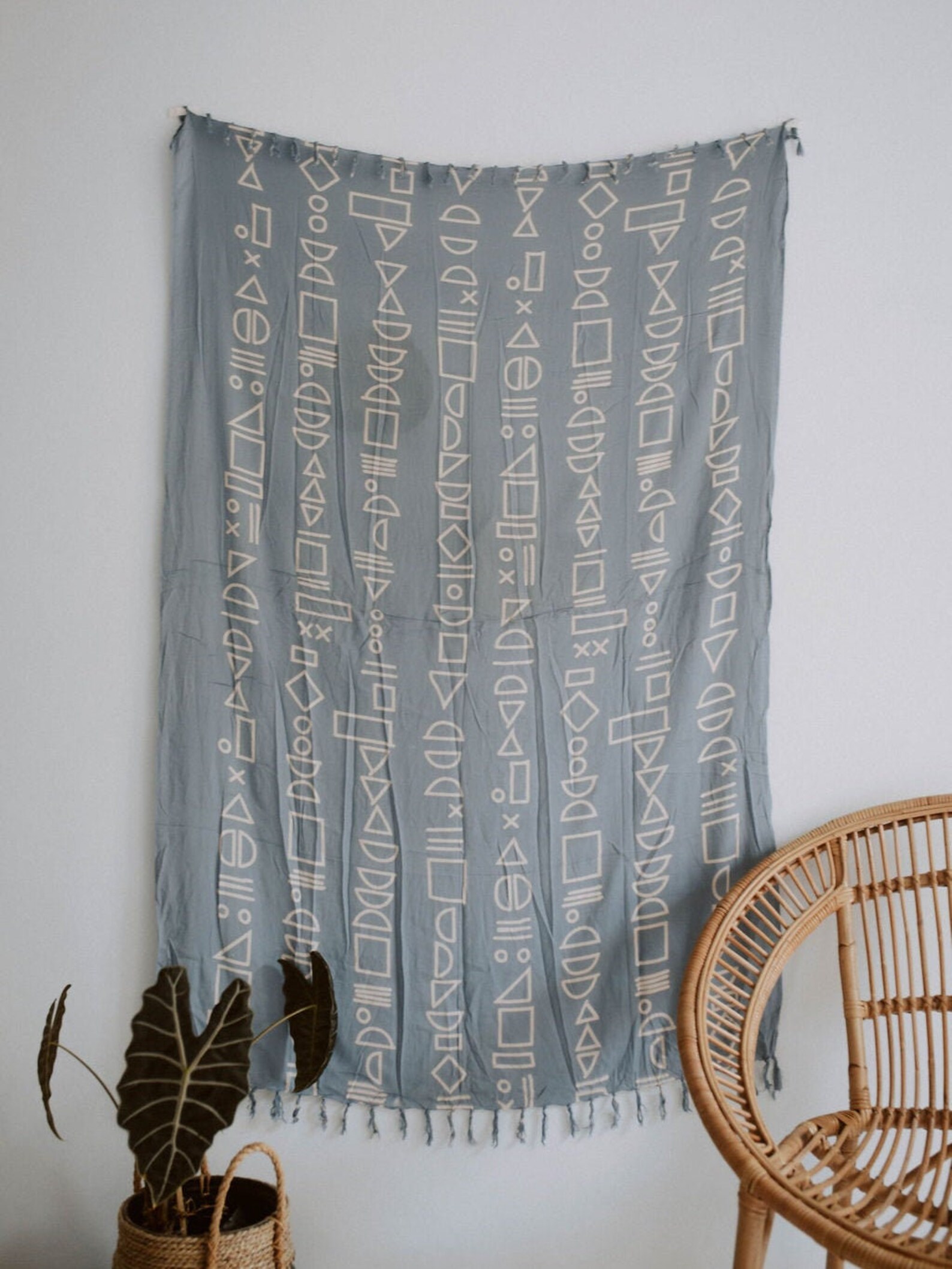 Shapes Tapestry in Terracotta Women's Bohemian Textile | Etsy