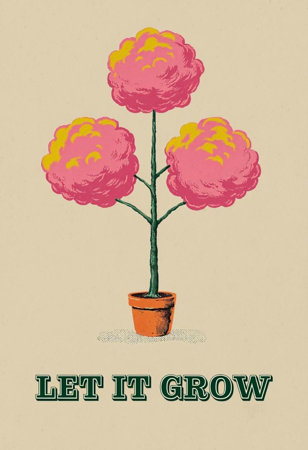 Truffula Tree Plant With Let It Grow Art Print| Bar Cart Decor| Fine ...