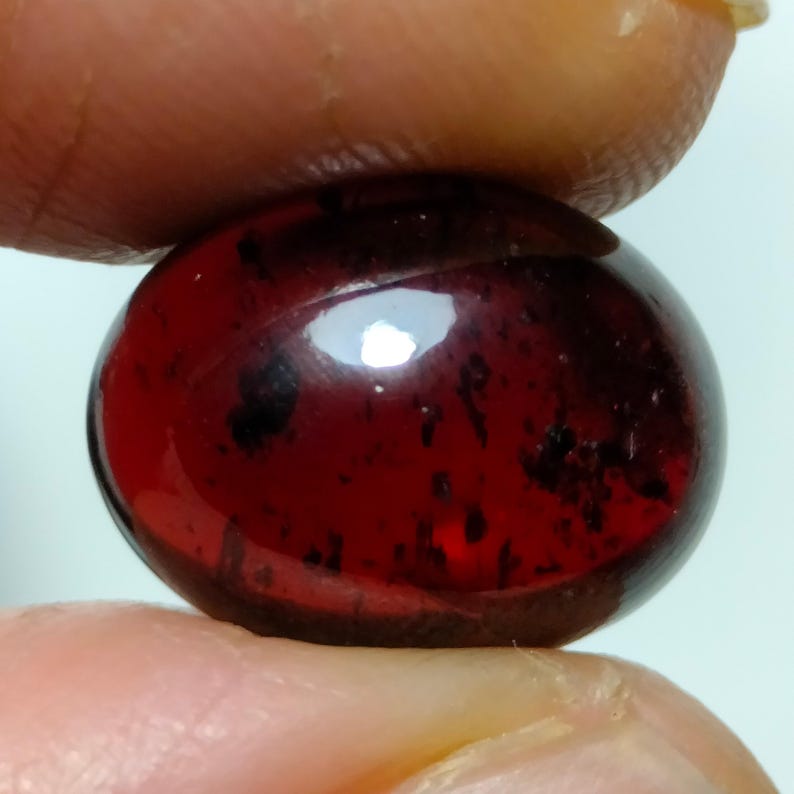 Oval Red Garnet Cabochon: Natural Loose Gemstone (14.5x11.5x6.5mm ...