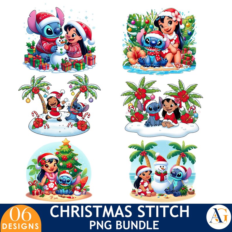 Stitch Christmas PNG Bundle: Stitch Png Sublimation for Christmas Shrit ...