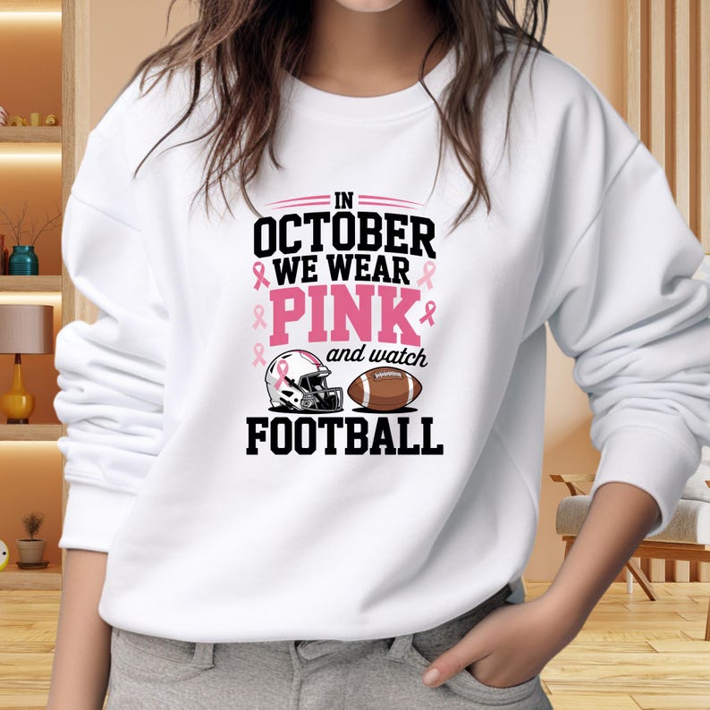 Pink Out Football Design Bundle PNG, Cancer Awareness Football Svg ...
