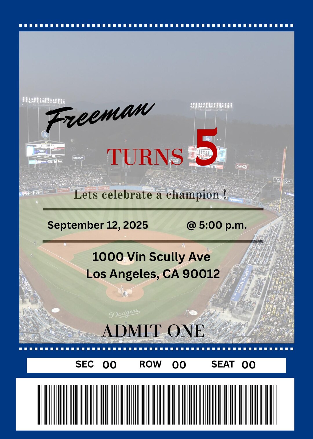 Dodger Invitation - Etsy