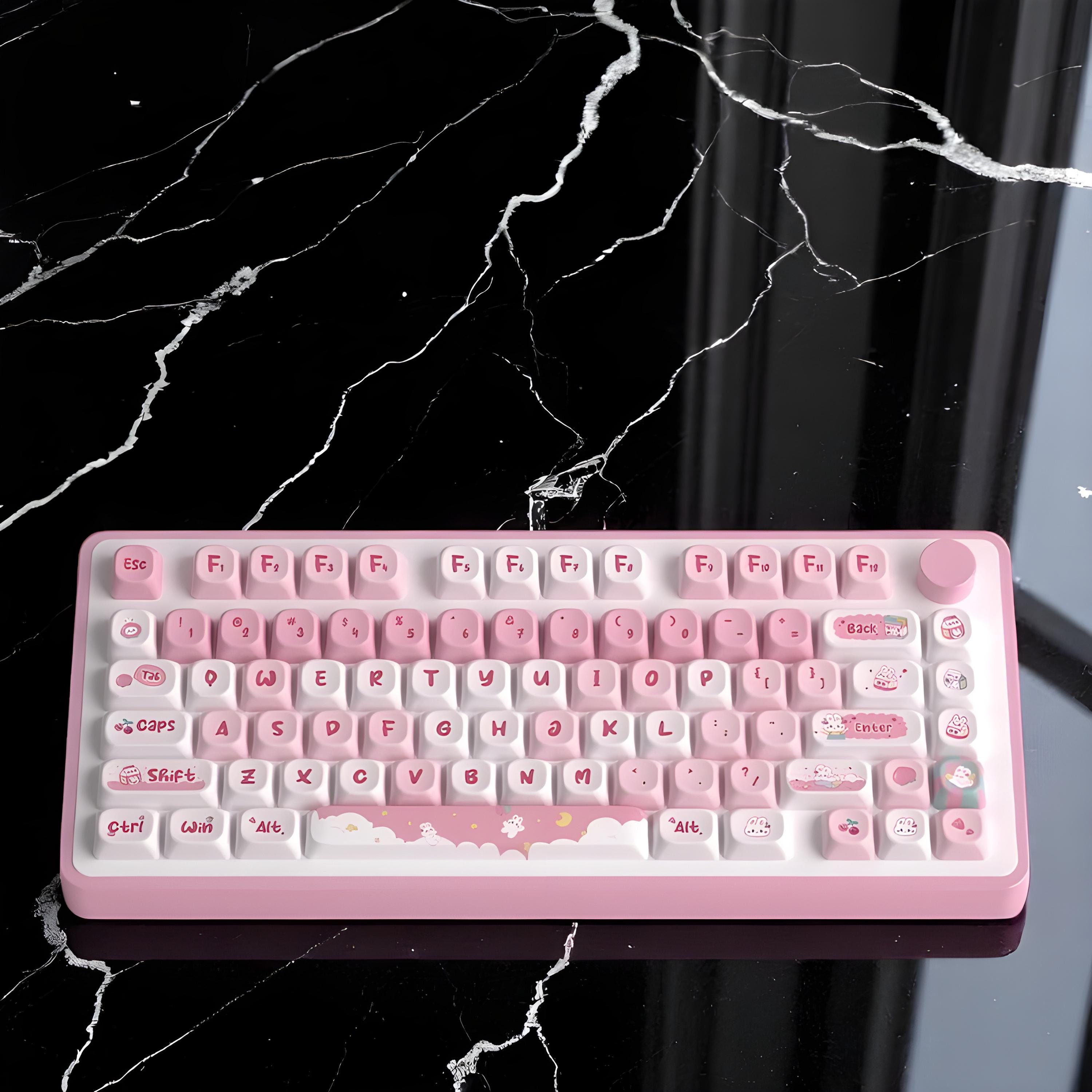 Cream Keycap Set for Mechanical Keyboard, Custom Artisan Keycaps, Cute ...