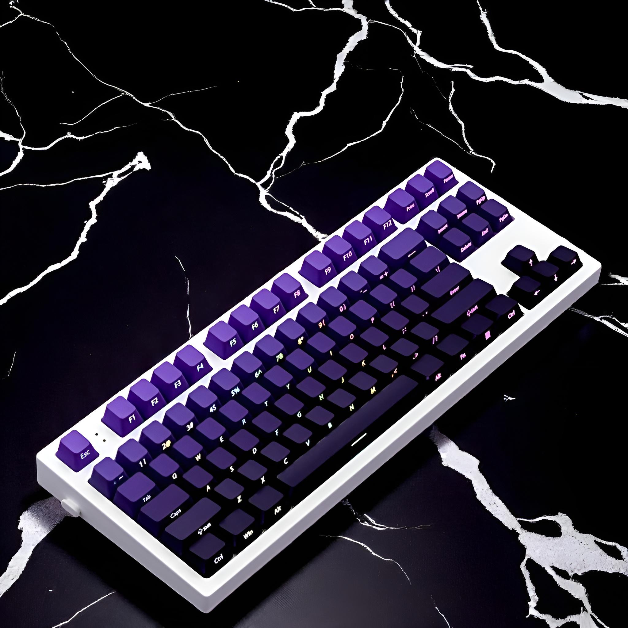 Custom Keycap Purple, Double Shot PBT Keycaps Set, Shine Through Side ...