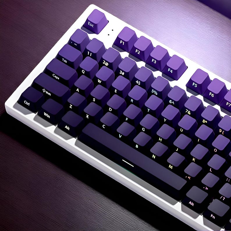 Custom Keycap Purple, Double Shot PBT Keycaps Set, Shine Through Side ...