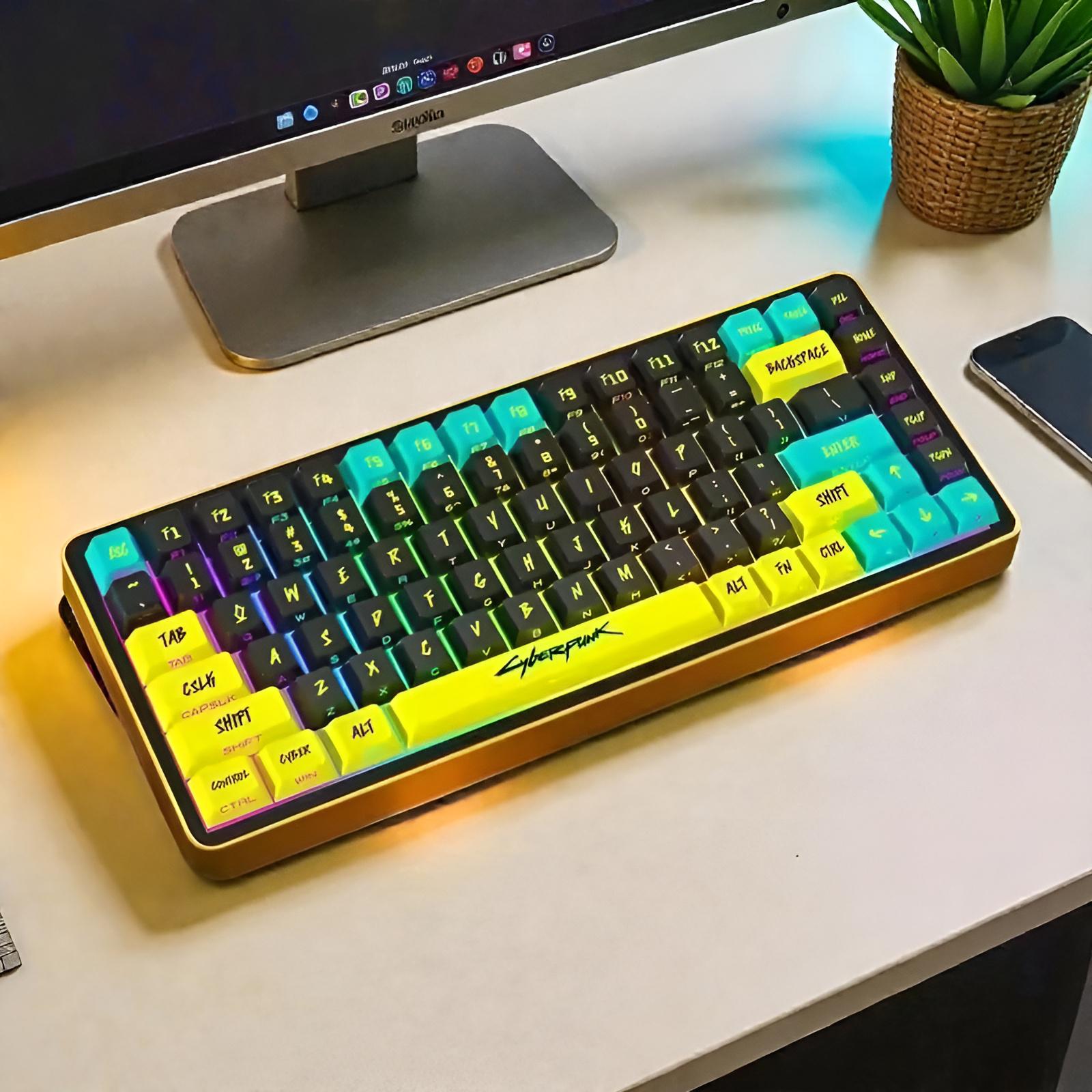 Cyberpunk Gaming Keycaps Set for Mechanical Keyboards – PBT OEM Profile ...