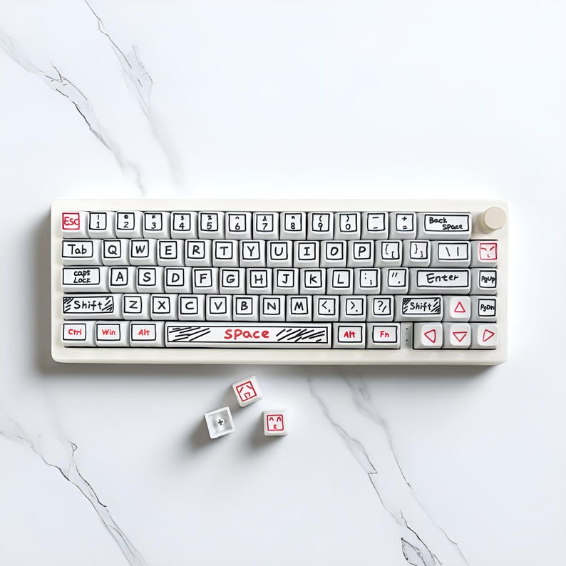 Comic Keycaps Set, Hand-drawn Cartoon Keycaps for Mechanical Keyboards ...