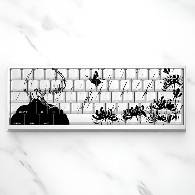 Kaneki Ken Tokyo Ghoul Keycap Set – Black White Cherry Profile ...