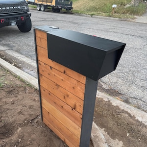Mailbox With Post, Modern Mailbox, Rustic Mailbox,custom Mailbox, Handmade Mailbox, Modern ...