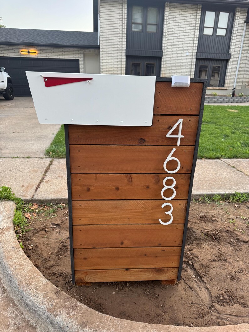 Mailbox With Post, Modern Mailbox, Rustic Mailbox,custom Mailbox ...