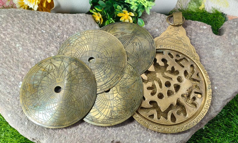 Handmade Brass Astrolabe With Arabic Engravings | Vintage Nautical ...