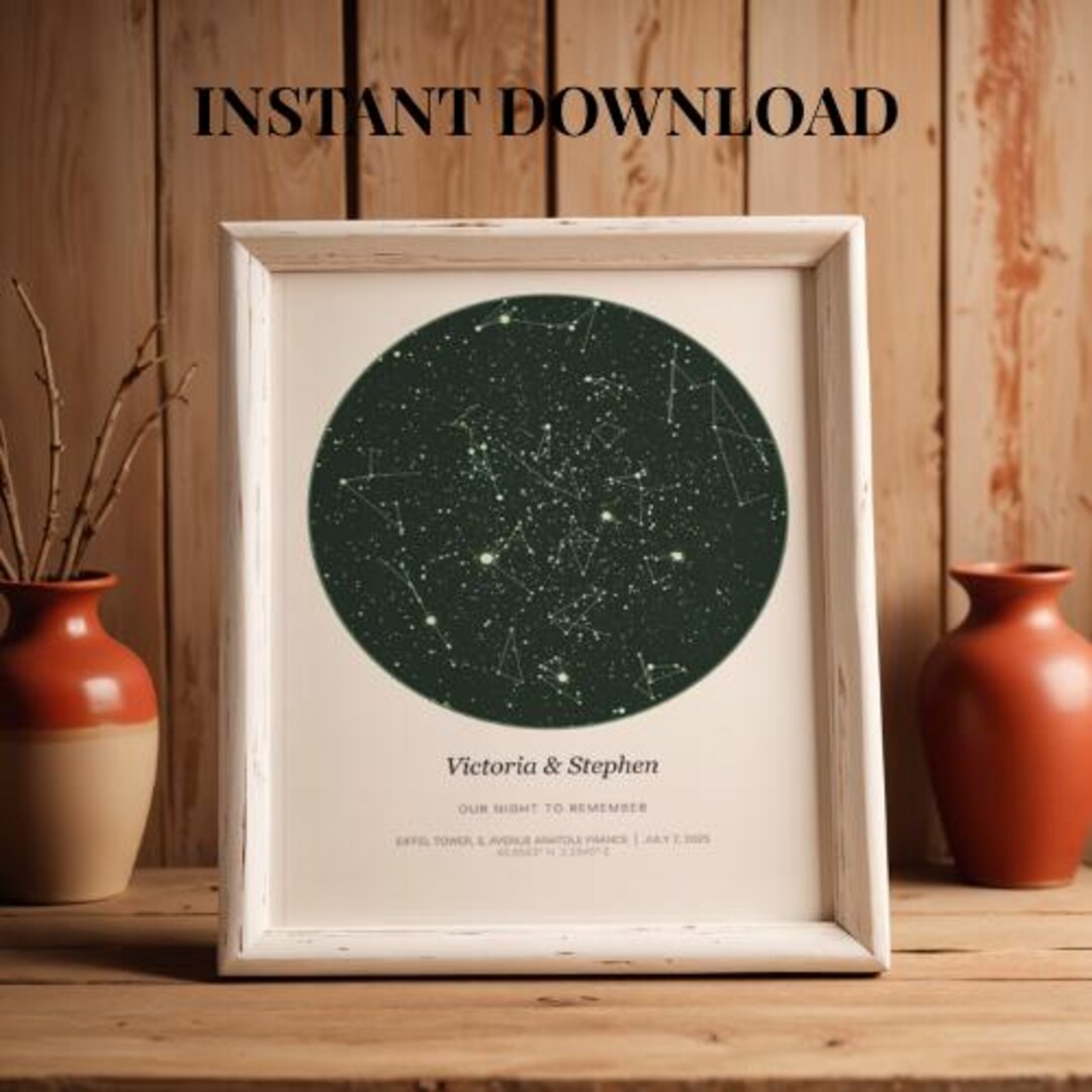 Custom Star Map Print | Night Sky Constellation Art (digital Download ...