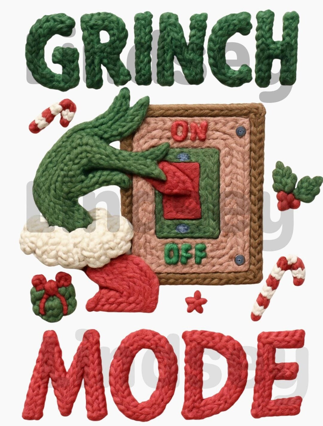 The Grinch Faux Yarn PNG - Etsy