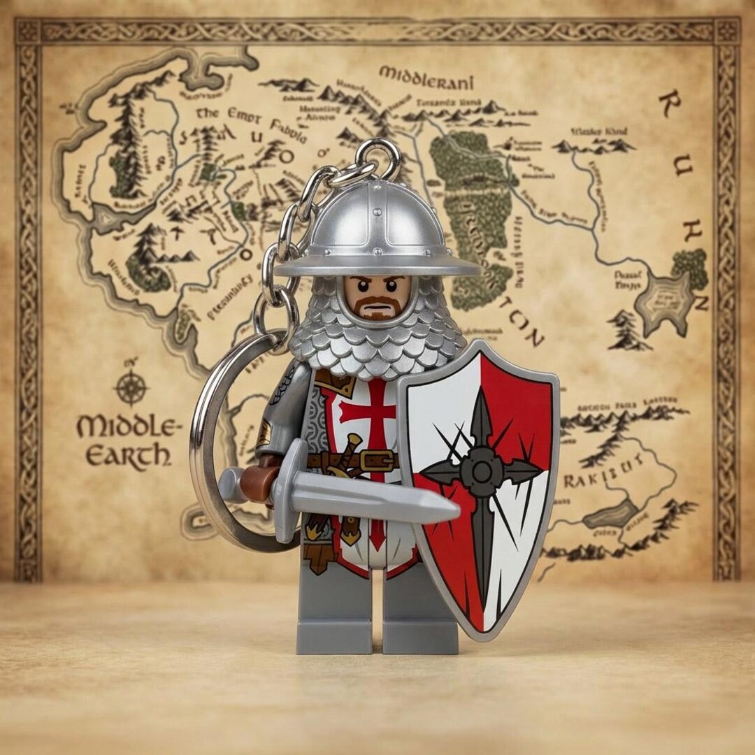 Knights Templar Minifigure Keychain – Medieval Armor, Crusader Sword - Etsy