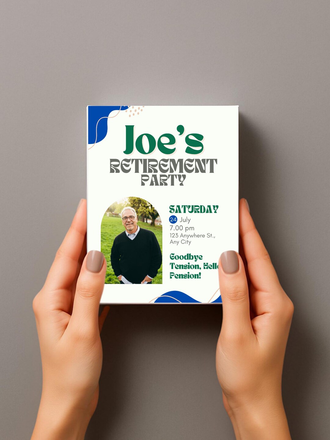 Editable Retirement Invitation for Men – Canva Template, Printable ...