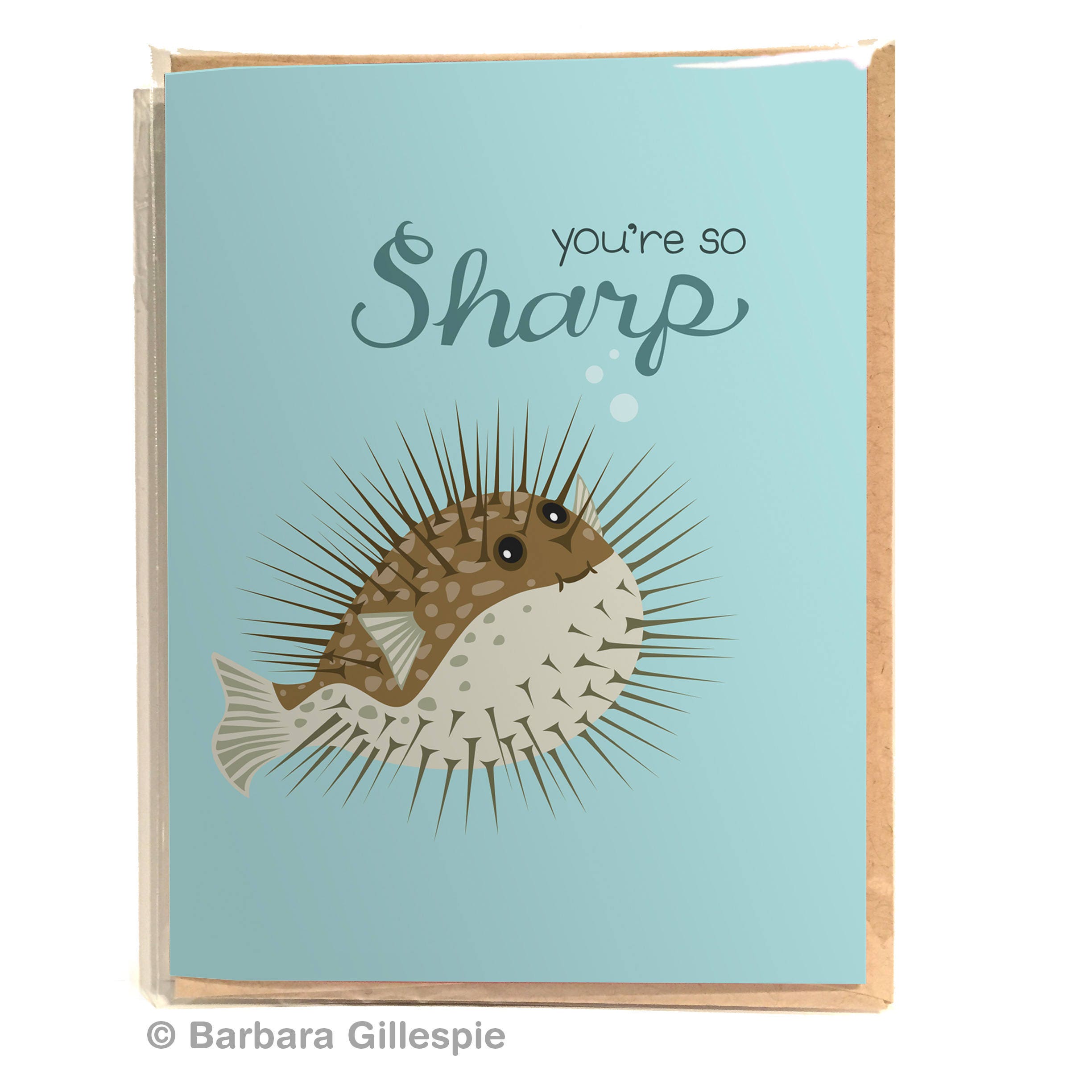 You're so Sharp Card / Blowfish Card / Admiration Card / Funny Fish ...
