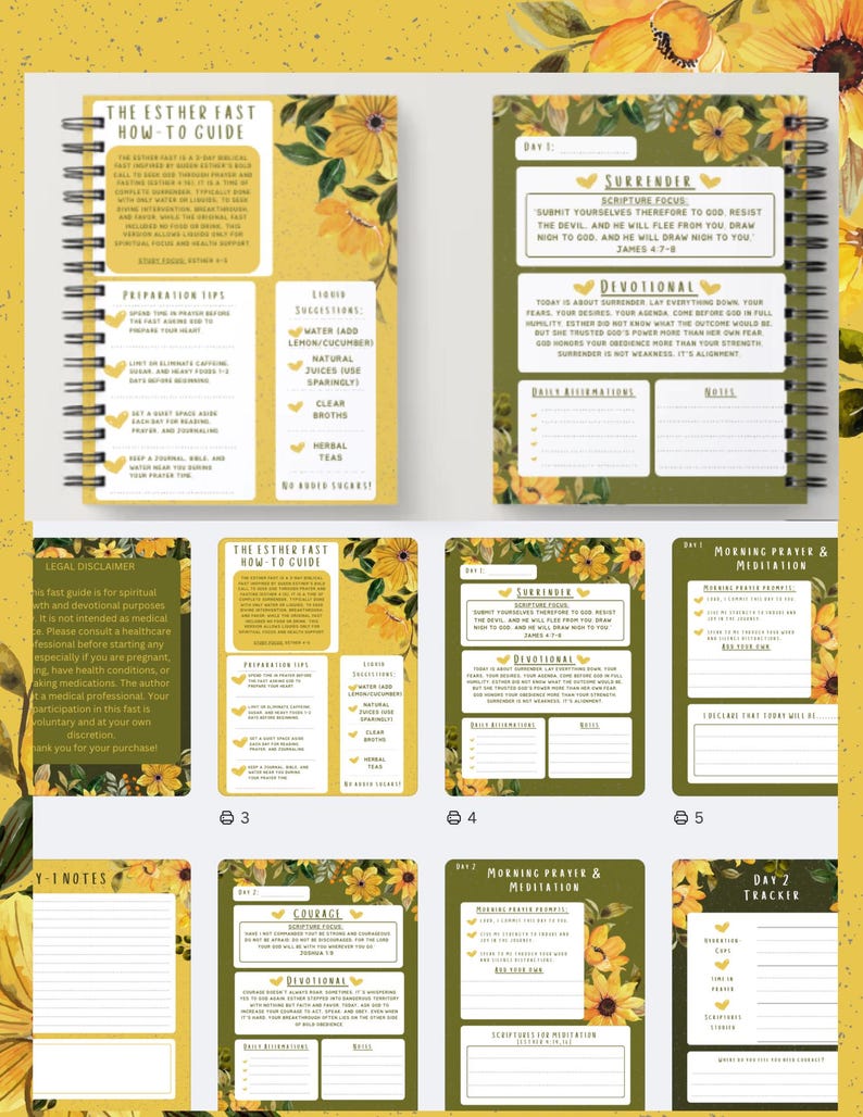 3 Day Esther Fast Guide Digital Liquid Fast Devotional Journal ...