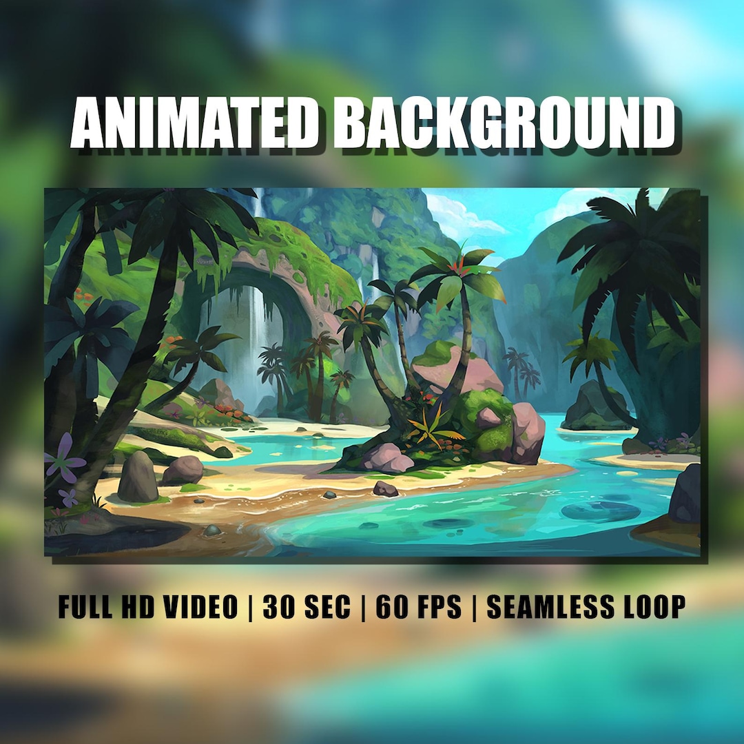 Animated Background - Tropical Environment | Waterfall | Tropical ...