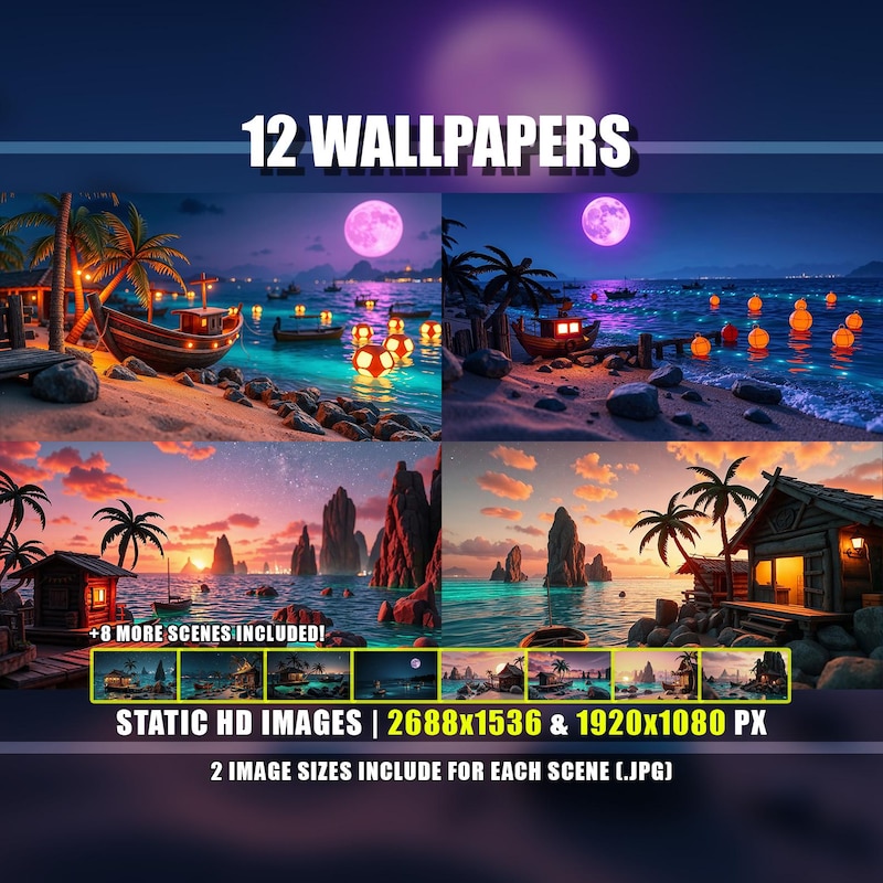 Night Beach Wallpaper - Etsy