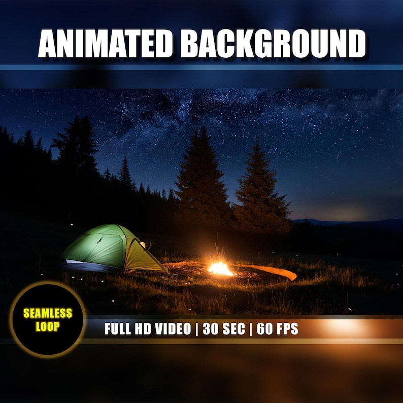 Animated Background - Campfire 01 | Camping | Nighttime | Relaxing | Nature | Vtuber | Youtube ...