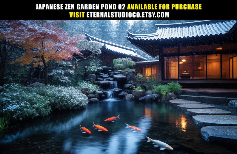 Animated Background - Japanese Zen Garden Pond | Relaxing Nature Stream ...