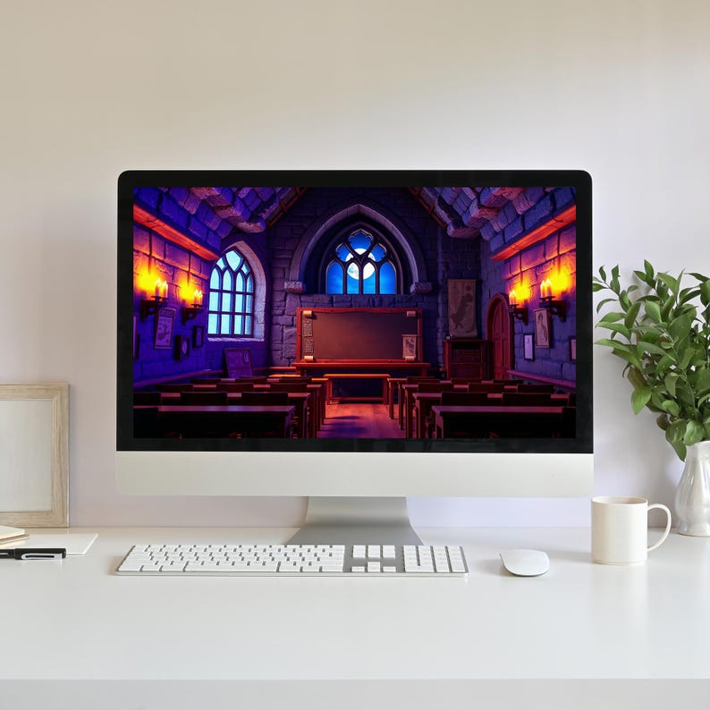 Animated Background - Classroom Castle Tower 02 | Gothic Magical Study ...
