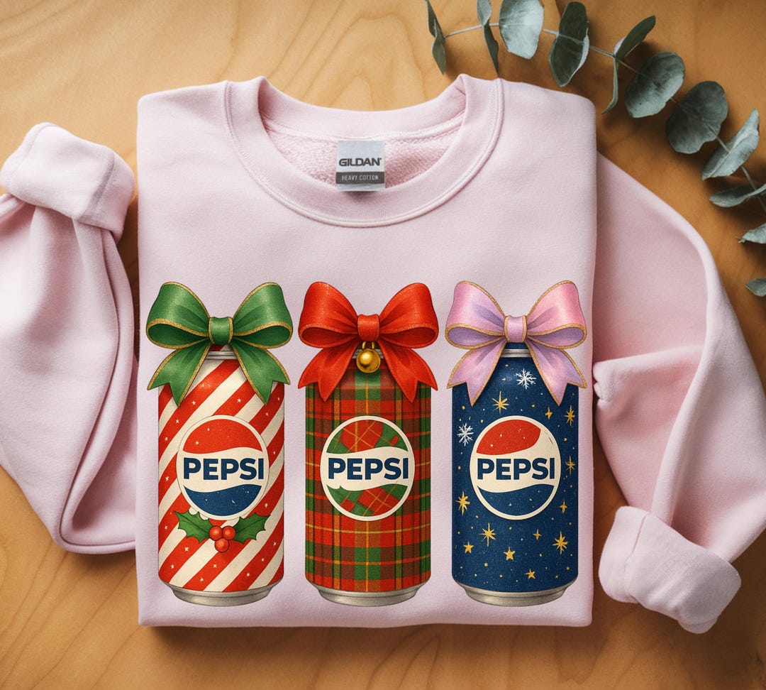 Christmas Pepsi Bow Sweatshirt, Holiday Soda Tee - Etsy