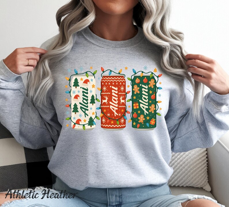 Alani Christmas Lights Sweatshirt, Holiday Soda Lover Tee - Etsy