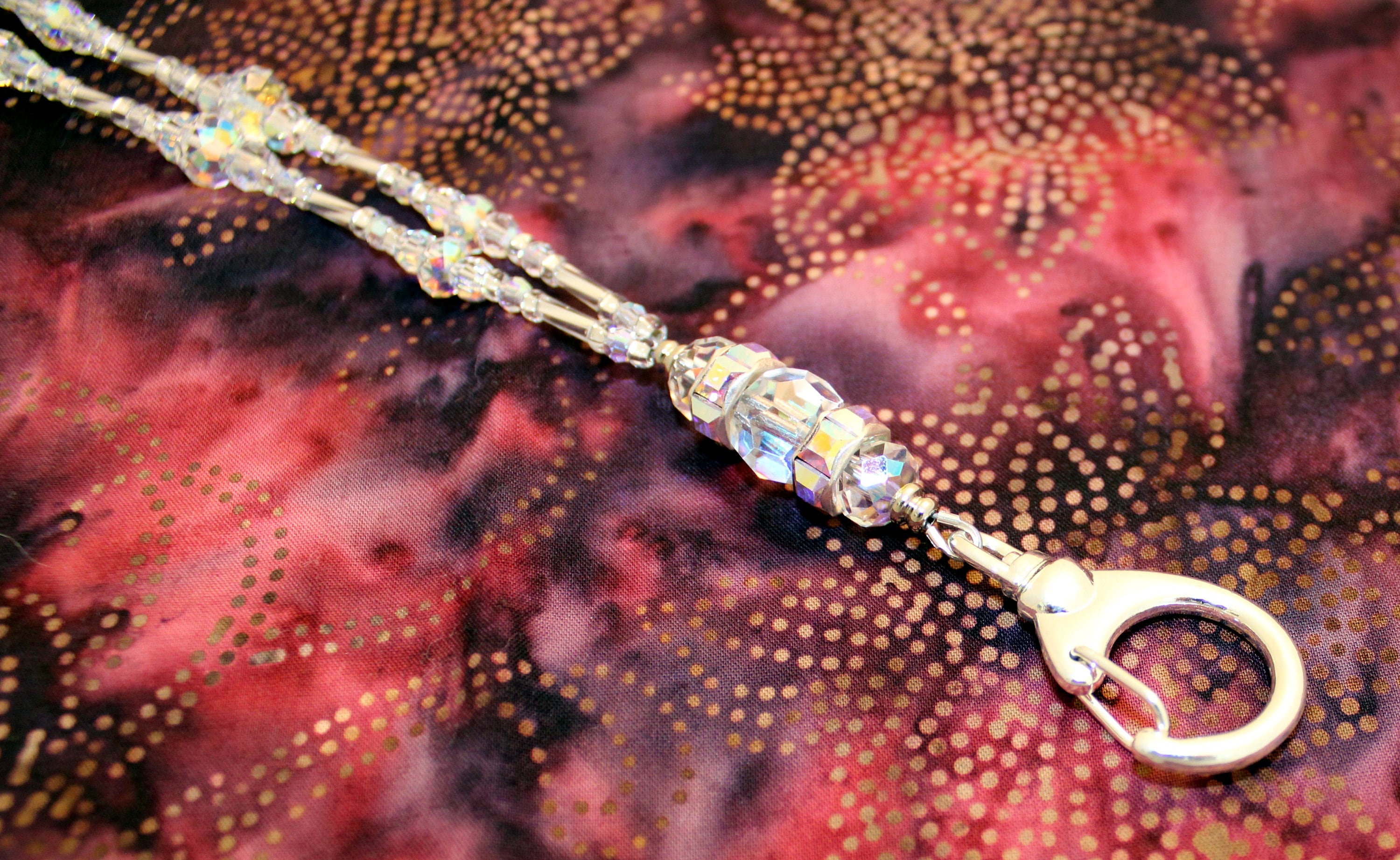 Crystal Badge Necklace, Lanyard for ID Badge - Etsy