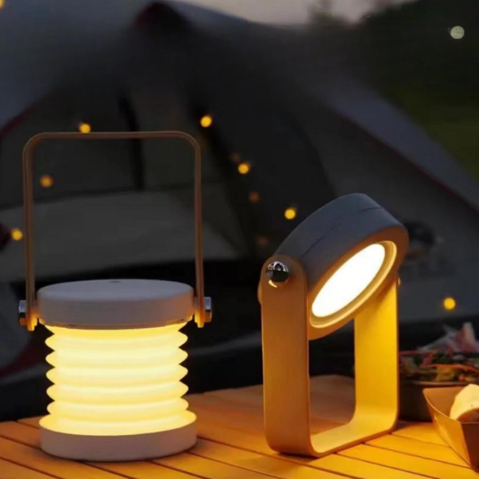 Minimalist Wooden Touch Lamp – 3-in-1 Portable Rechargeable Night Light ...
