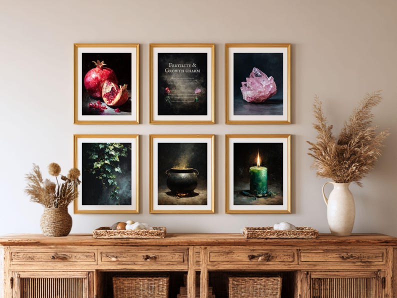 Fertility & Growth Charm 6-piece Digital Art Set | Witchy Printable ...