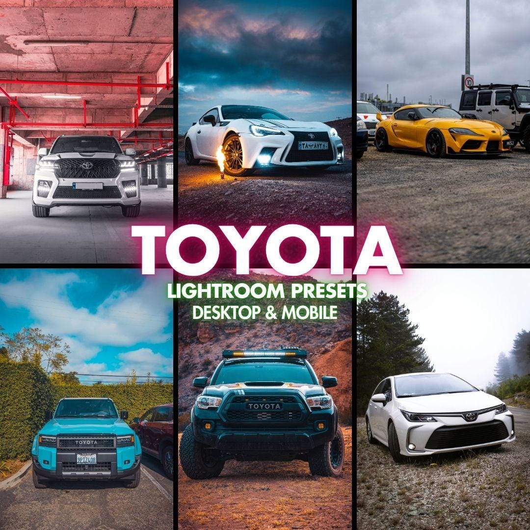 350+ Toyota Presets Bundle – Car Lightroom Presets for Mobile & Desktop ...