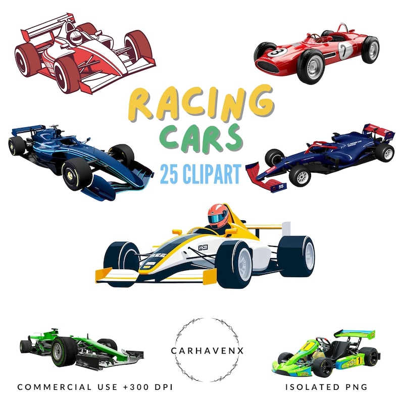 Watercolor Racing Car Clipart Bundle | Sports Car PNG Pack for Crafts ...