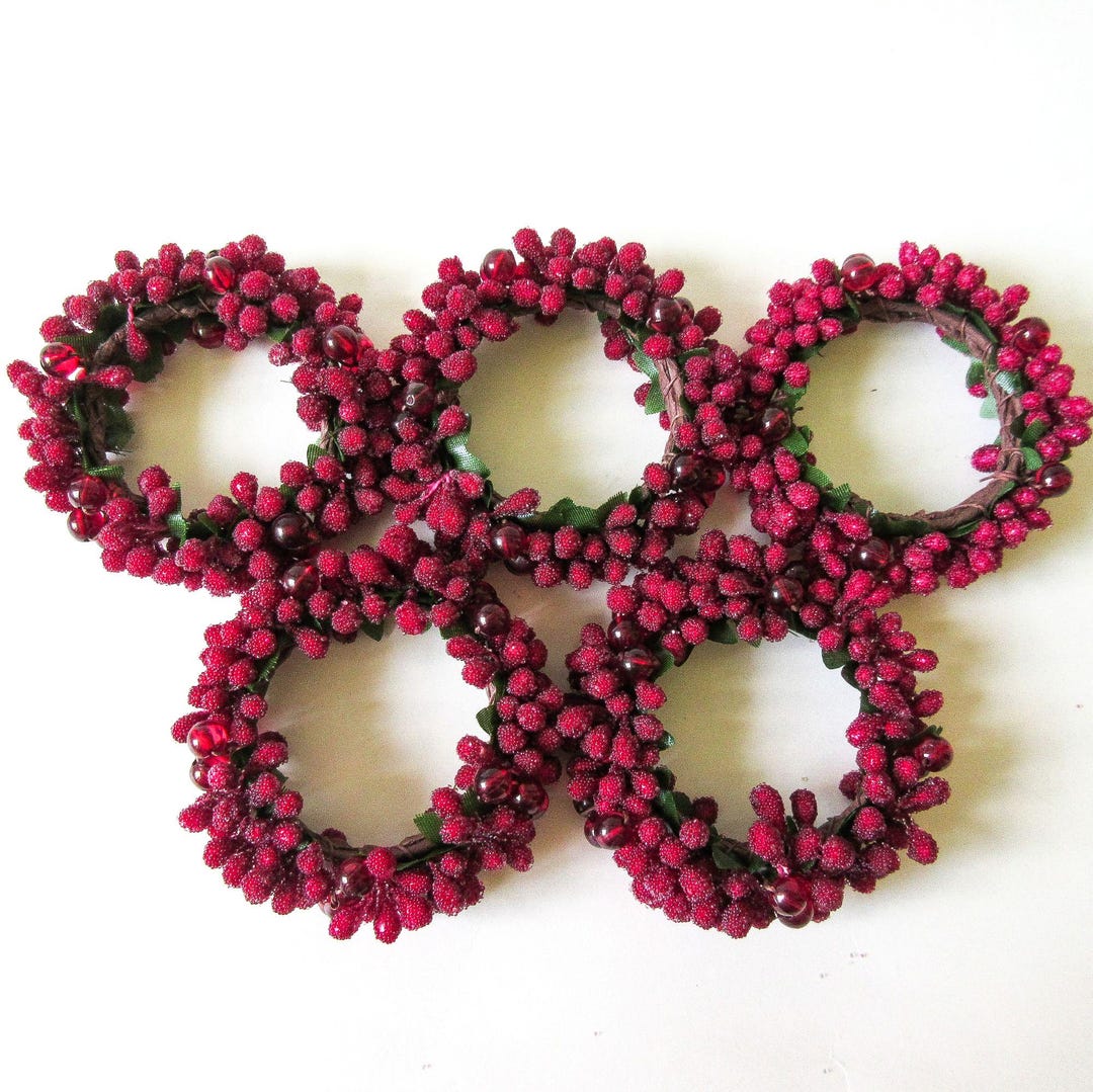 Beaded Pip Berry Candle Ring Set of 5, Napkin Rings 1 3/4” Center - Etsy