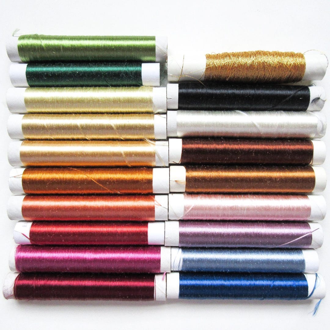 19 Flat Silk Thread, Japanese Embroidery Center, Multi Color Mix Made ...
