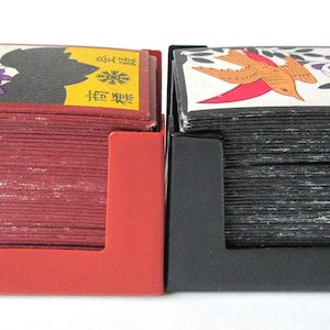 Hanafuda Japanese Playing Cards, Red Black Vintage Tamura Shogundo ...