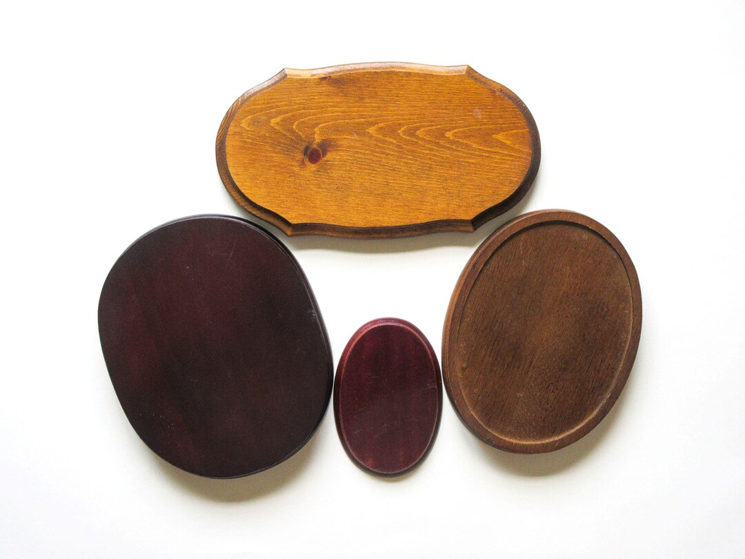 4 Oval Wood Display Stands, Vintage Lot - Etsy