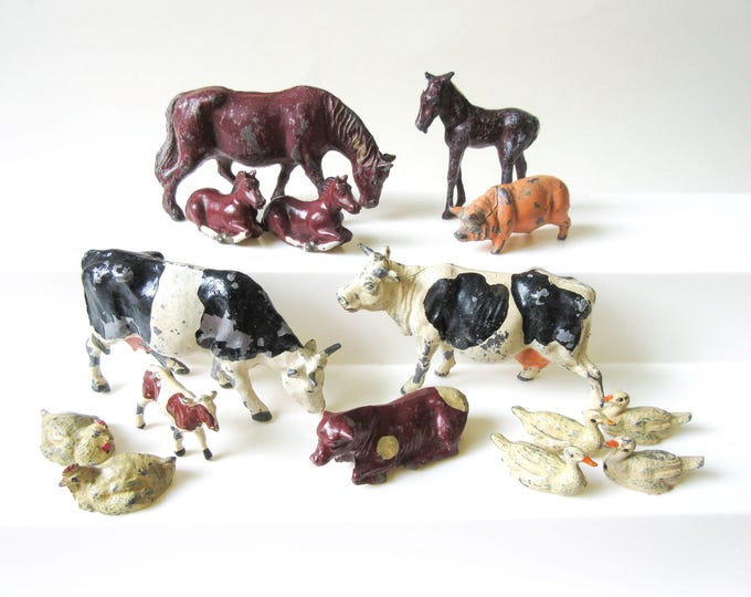 15 Lead Farm Animals Vintage England Timpo Hill - Etsy