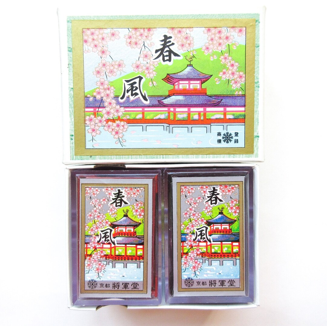 Hanafuda Japanese Playing Cards, Red Black Vintage Tamura Shogundo ...