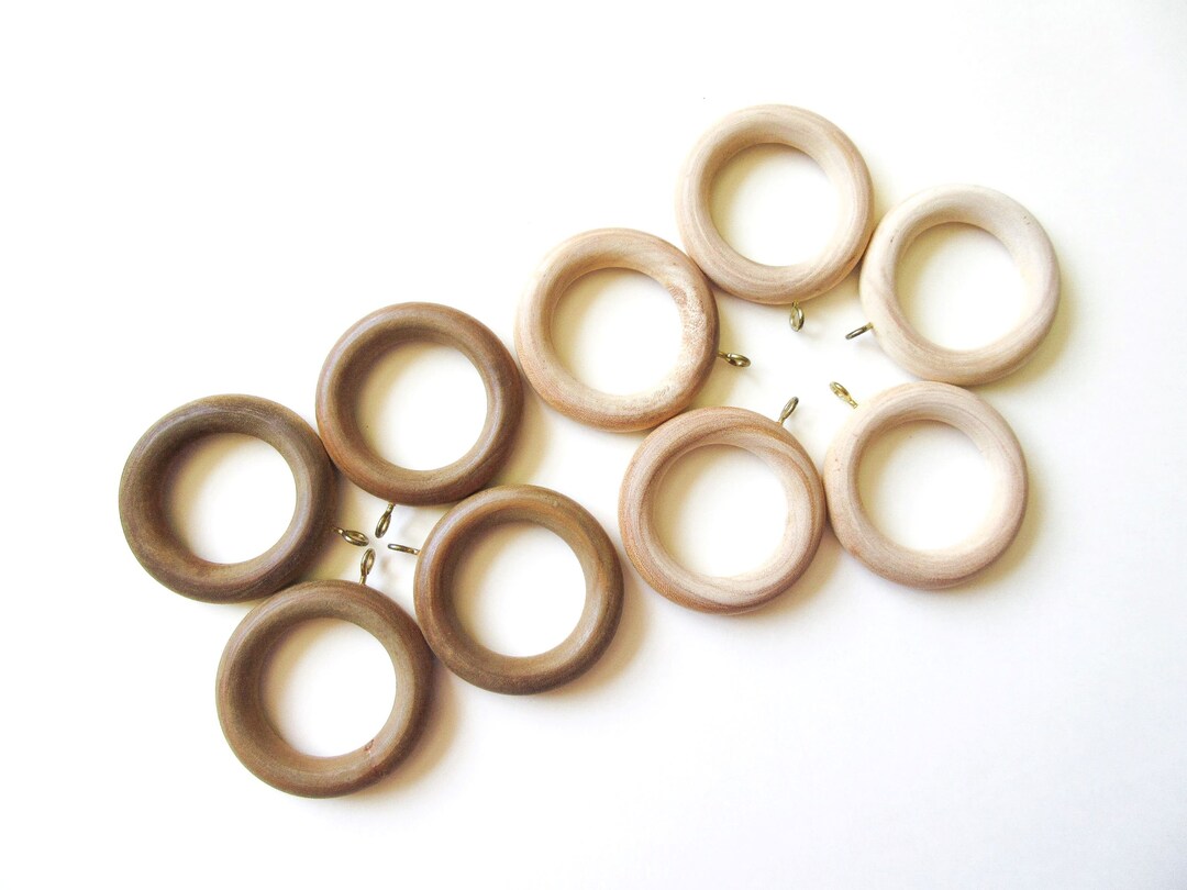 Wood Drapery Rings W Eyelet Lot of 9 - Etsy