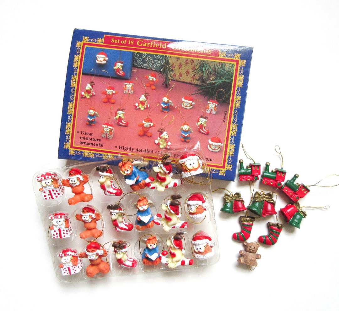 18 Mini Garfield Ornaments Vintage New in Box +BONUS - Etsy