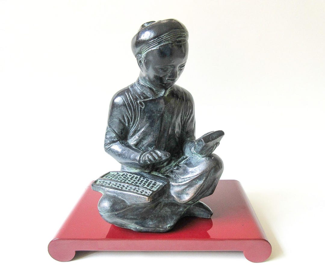 Asian Mathematician Sculpture, Vintage 1961 Austin Figurine - Etsy