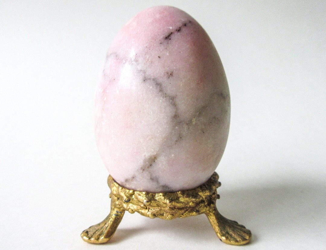 Pink Marble Egg, 3 Vintage Carved Stone 73mm ON SALE - Etsy